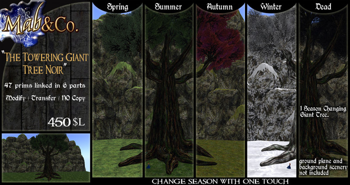 Second Life Marketplace - The Towering Giant Tree Noir Transferable