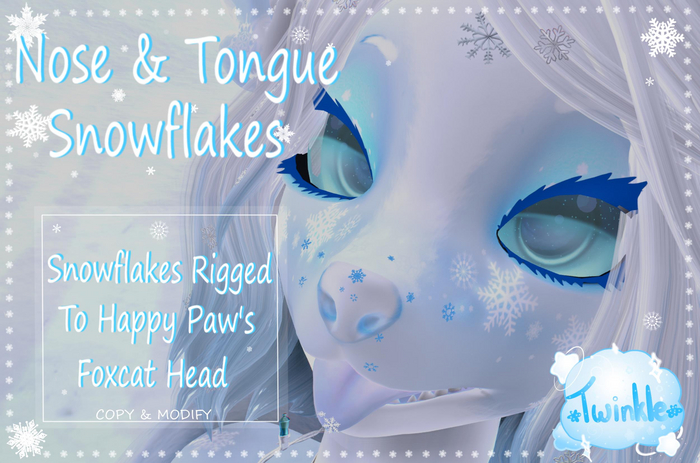 Second Life Marketplace - *Twinkle* Foxcat Nose & Tongue Snowflakes!