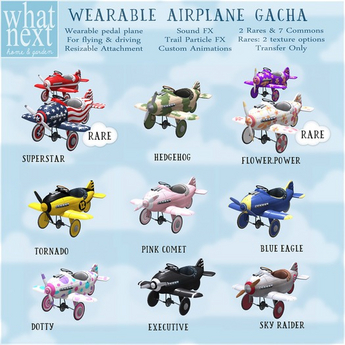 Second Life Marketplace - {what next} Wearable Airplane - Hedgehog