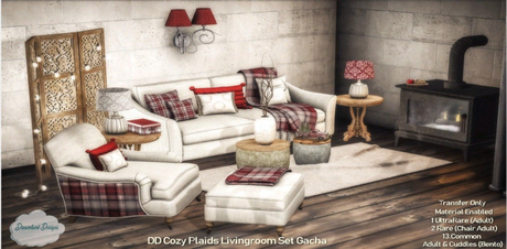 Second Life Marketplace - 1.DD Cozy Plaids Couch ULTRARARE