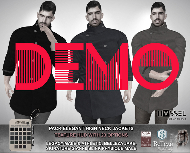 Second Life Marketplace - (HASSEL) DEMO MENS ELEGANT HIGH NECK JACKETS ...