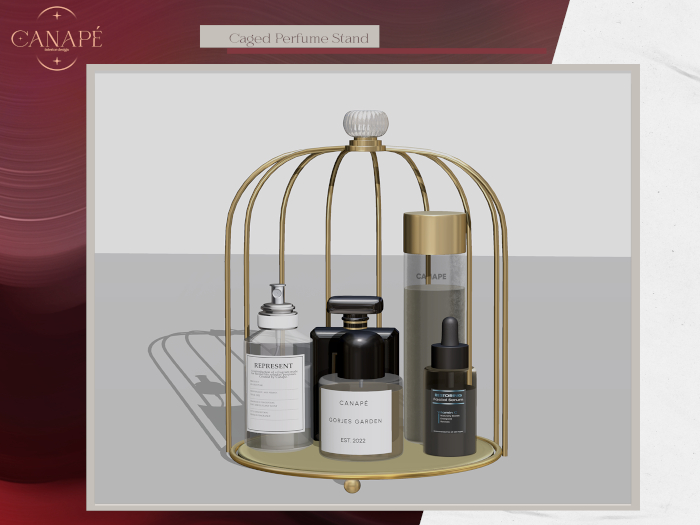 Second Life Marketplace - [Canape] Caged Perfume Stand Gold