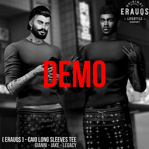 Second Life Marketplace - [ ERAUQS ] - Caio Long Sleeves Tee - DEMO