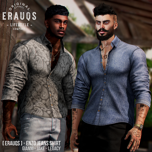 Second Life Marketplace - [ ERAUQS ] - Enzo Jeans Shirt - Fatpack