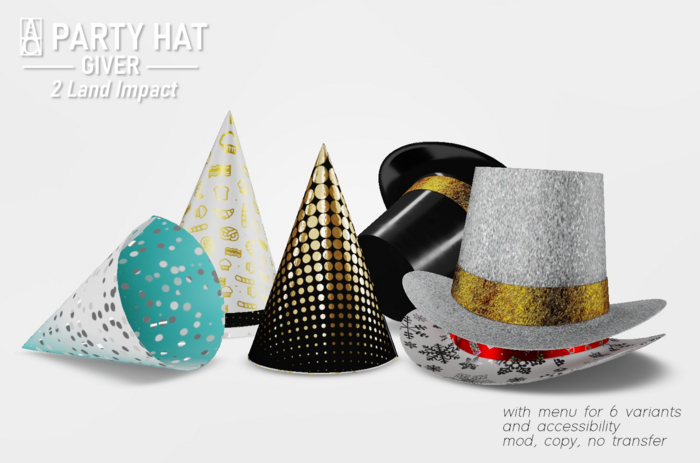 Second Life Marketplace - - Scafall - Party Hat GIVER / Cones & Hats