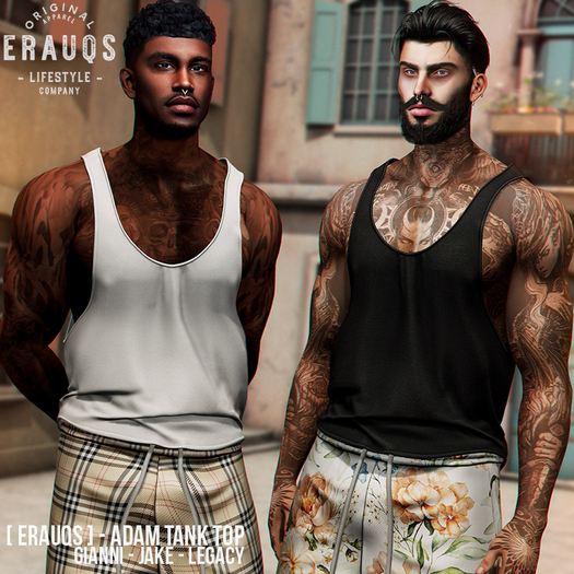 Second Life Marketplace - [ ERAUQS ] - Adam Tank Top - Fatpack
