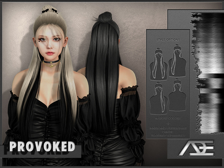 Second Life Marketplace - Ade - Provoked Hairstyle (Greyscale)