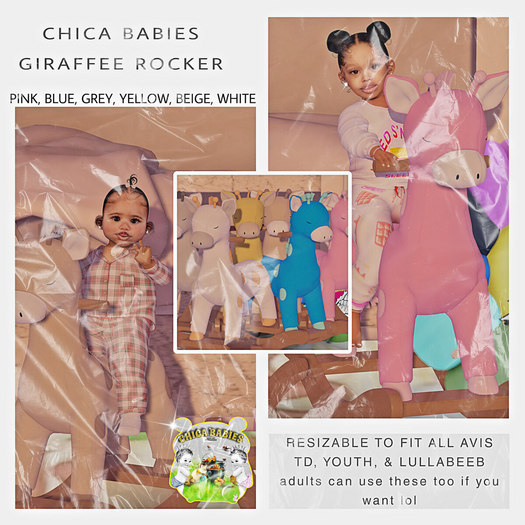 Second Life Marketplace - CHICA BABIES - Giraffe Rocker fatpack