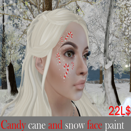 Second Life Marketplace - candy cane and snow face paint