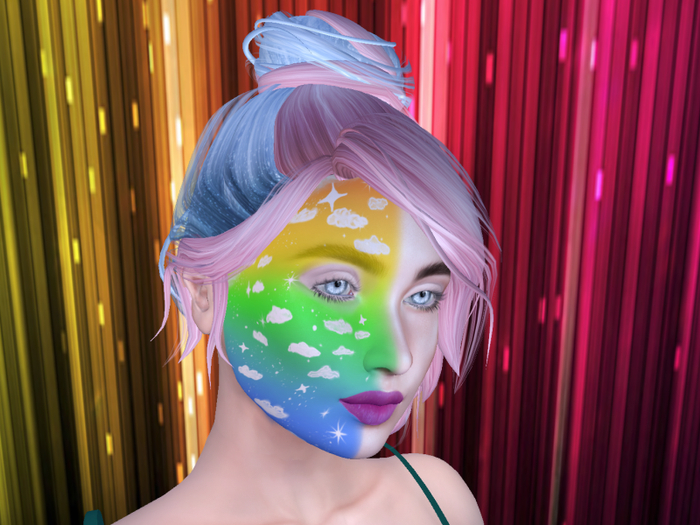 Second Life Marketplace - Rainbow and clouds facepaint