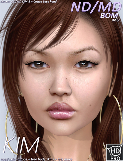 Second Life Marketplace - ND/MD KIM 5-satin BOM skin (CATWA-HDPRO)
