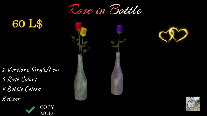 Second Life Marketplace - Rose in Bottle 1/2