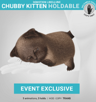 Second Life Marketplace - SEmotion Libellune Chubby Kitten Holdable ...