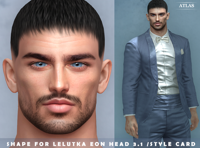 Second Life Marketplace - *ATLAS* Mens Shape DAV for Lelutka EON Head 3 ...