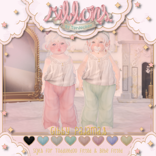 Second Life Marketplace - {Ribbons} Gibby Pajamas - Pink {Box}