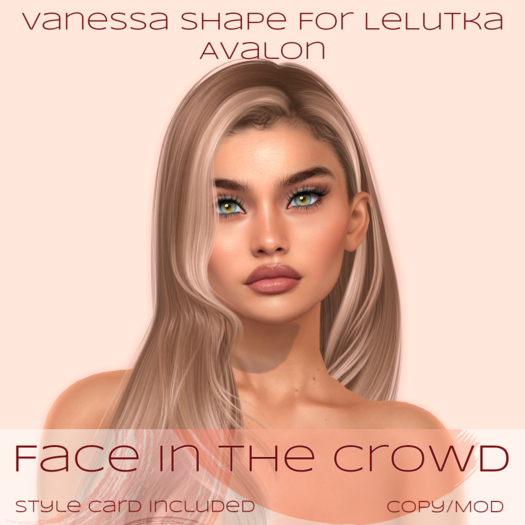 Second Life Marketplace - Face In The Crowd - Vanessa Shape For LeLutka ...