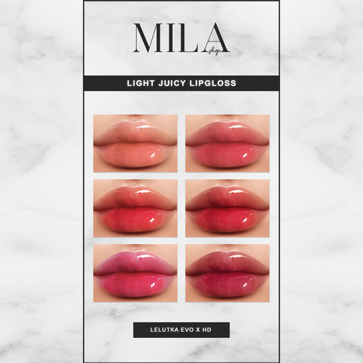 Second Life Marketplace - .MILA. Light Juicy LipGloss [LeLutka EvoX HD]