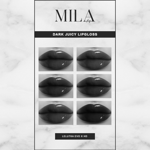 Second Life Marketplace - .MILA. Dark Juicy LipGloss [LeLutka EvoX HD] DEMO