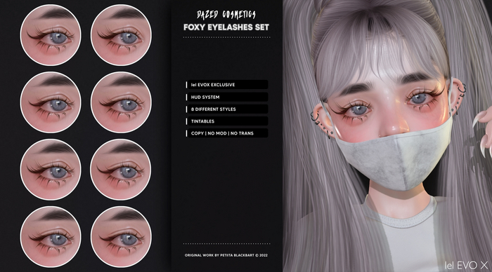 Second Life Marketplace Dazed Foxy Eyelashes Set Lel Evox 0419