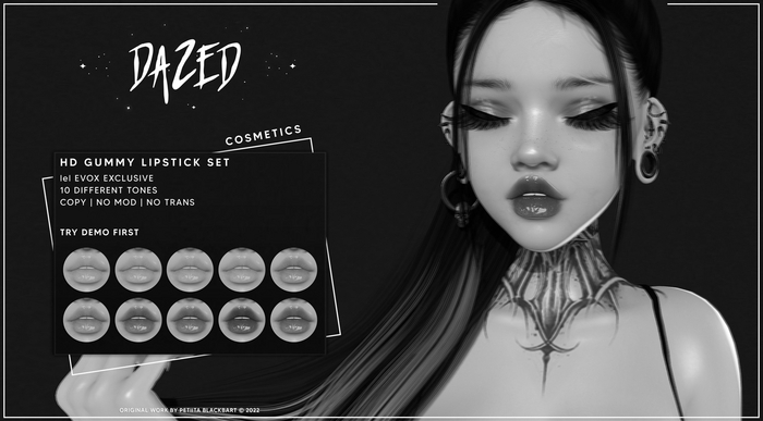 Second Life Marketplace Dazed Hd Gummy Lipstick Set [lel Evox] Demo