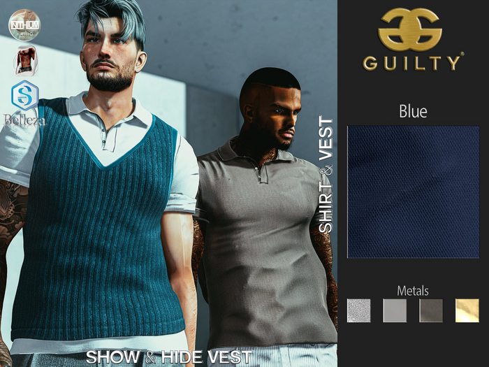 Second Life Marketplace - [Guilty]-103 Julius Shirt&Vest 05 Blue