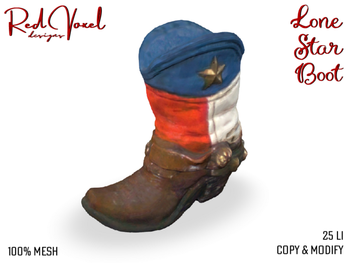 Second Life Marketplace - Lone Star Boot // RED VOXEL DESIGNS