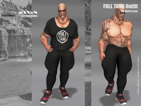 Second Life Marketplace - Black Muscle Outfit / Dave Avatar
