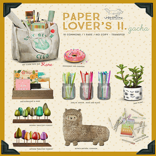 Second Life Marketplace - {vespertine} - paper lovers gacha 2 FATPACK