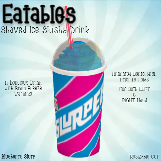 Second Life Marketplace - Blueberry SLUSHY ICE Drink - (Boxed) SLURP