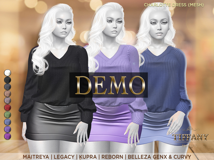 Second Life Marketplace - ::TD:: Charlotte Dress {Mesh} DEMO