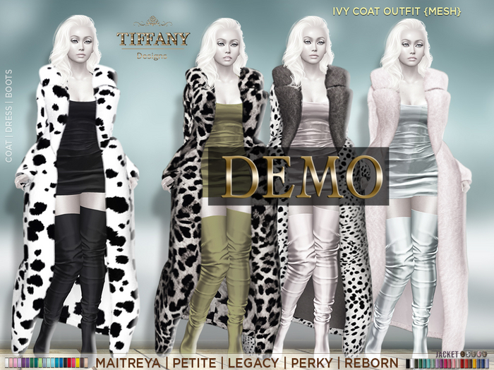 Second Life Marketplace - ::TD:: Ivy Coat Outfit {Mesh} DEMO