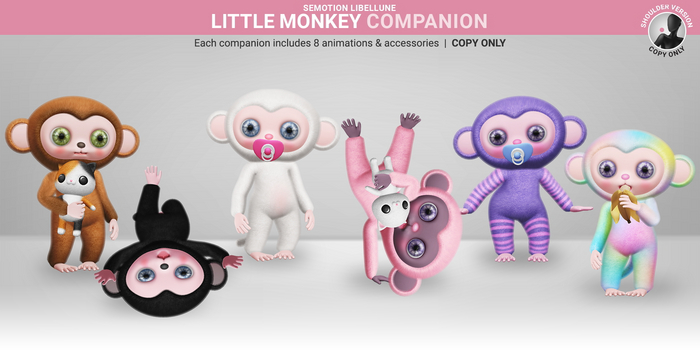 Second Life Marketplace - SEmotion Libellune Little Monkey Companion XS ...