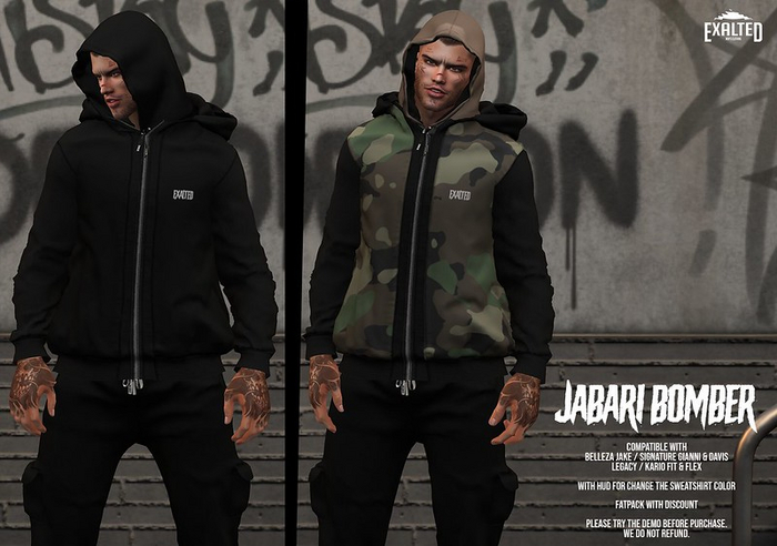 Second Life Marketplace - ExalteD - Jabari Bomber {Bell/Sign/Legacy ...
