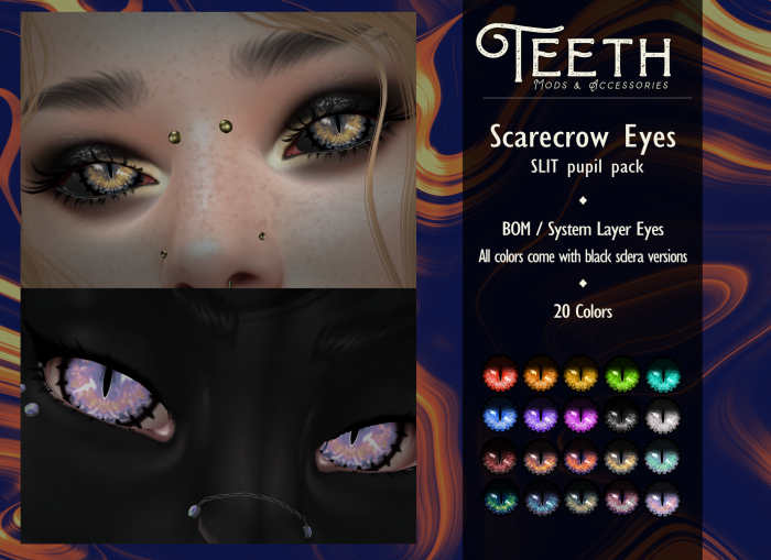 Second Life Marketplace - [T] // Scarecrow BOM Eyes : Slit Pupil Pack