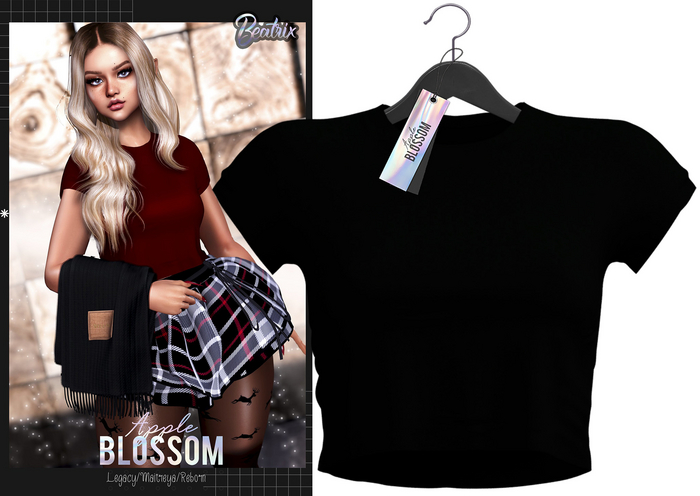 Second Life Marketplace - Blossom// #1 Black - Beatrix Top