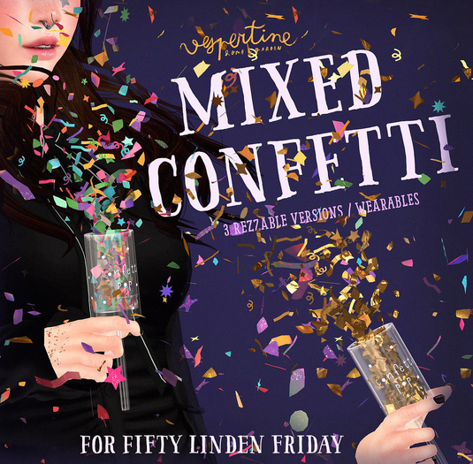 Second Life Marketplace - {vespertine} - mixed confetti - gold pack