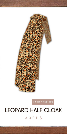 Second Life Marketplace - Animated HQ Leopard Skin Half Cloak