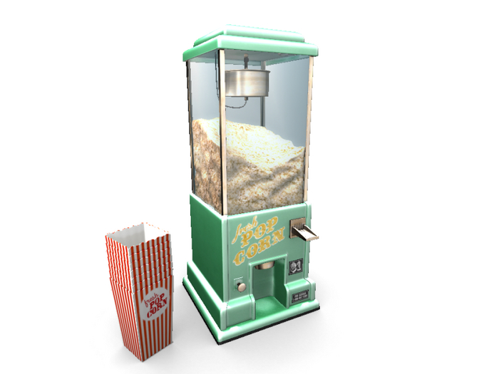 Second Life Marketplace - floorplan. popcorn machine / green