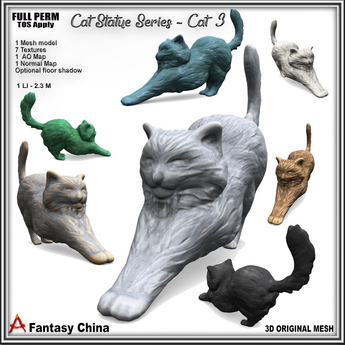 Second Life Marketplace - FC - Full permP Cat Statue Series - Cat 3 ...