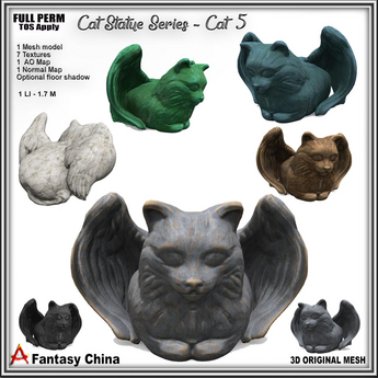 Second Life Marketplace - FC - Full Perm Cat Statue Series - Cat 5 ...