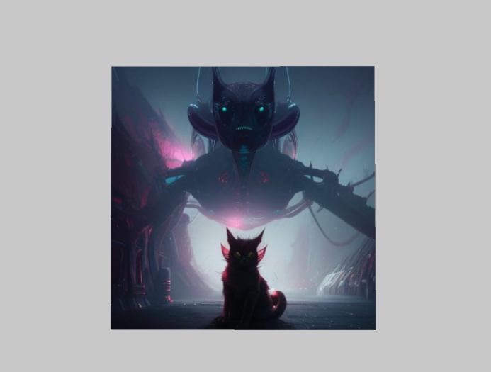Second Life Marketplace - Feline Overlord, Dark Fantasy Cat Wall Art