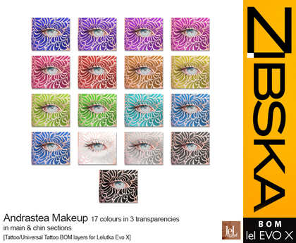 Second Life Marketplace - Zibska Evo X ~ Andrastea Makeup in 17 colors ...