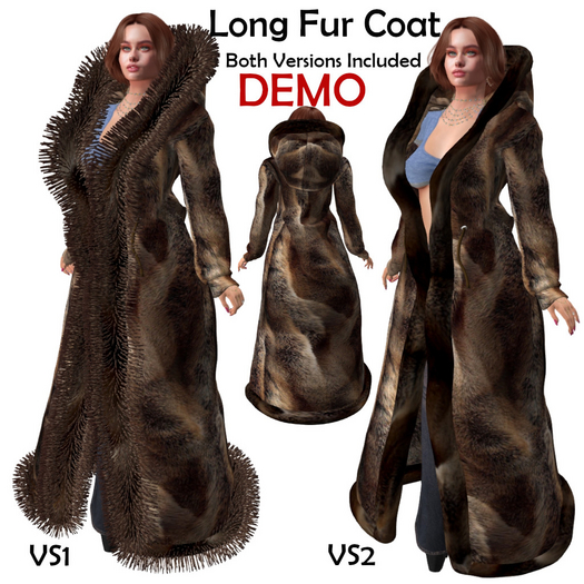 Second Life Marketplace - DEMO -DD-design Long Fur Coat ( +No Fluff )