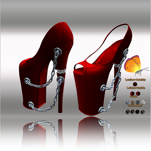 Second Life Marketplace - High Platform Shoes,Chain red 11x Color HUD ...