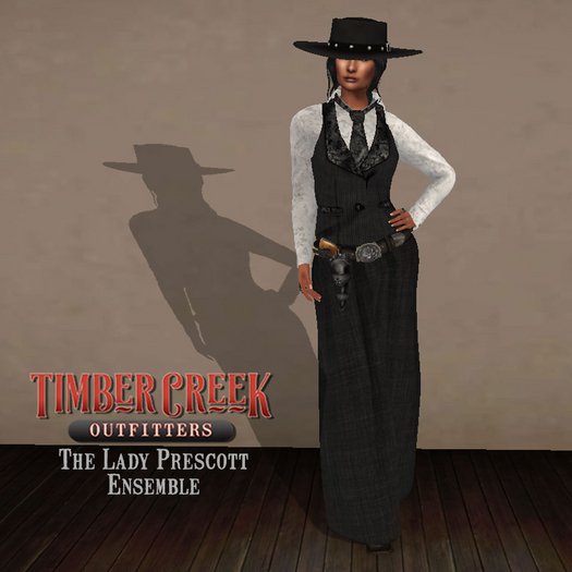 Second Life Marketplace - [Timber Creek] Lady Prescott Ensemble-Black ...