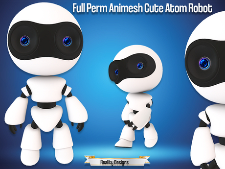 Second Life Marketplace - Full Perm Animesh Cute Atom Robot