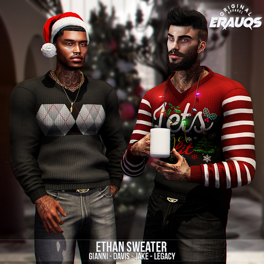 Second Life Marketplace - [ ERAUQS ] - Ethan Sweater - Fatpack