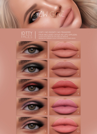 Second Life Marketplace - IDTTY FACES - CATWA NEW GIRL COLLECTION