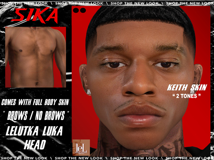 Second Life Marketplace - SIKA \\ KEITH SKIN LELUTKA DOLCE (BOM)