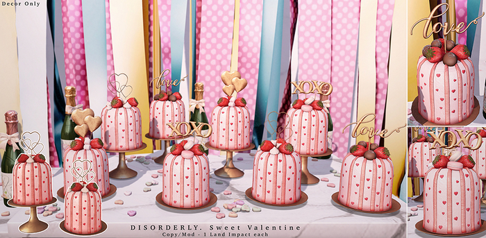 Second Life Marketplace - DISORDERLY. / Sweet Valentine / Wire Heart Cake
